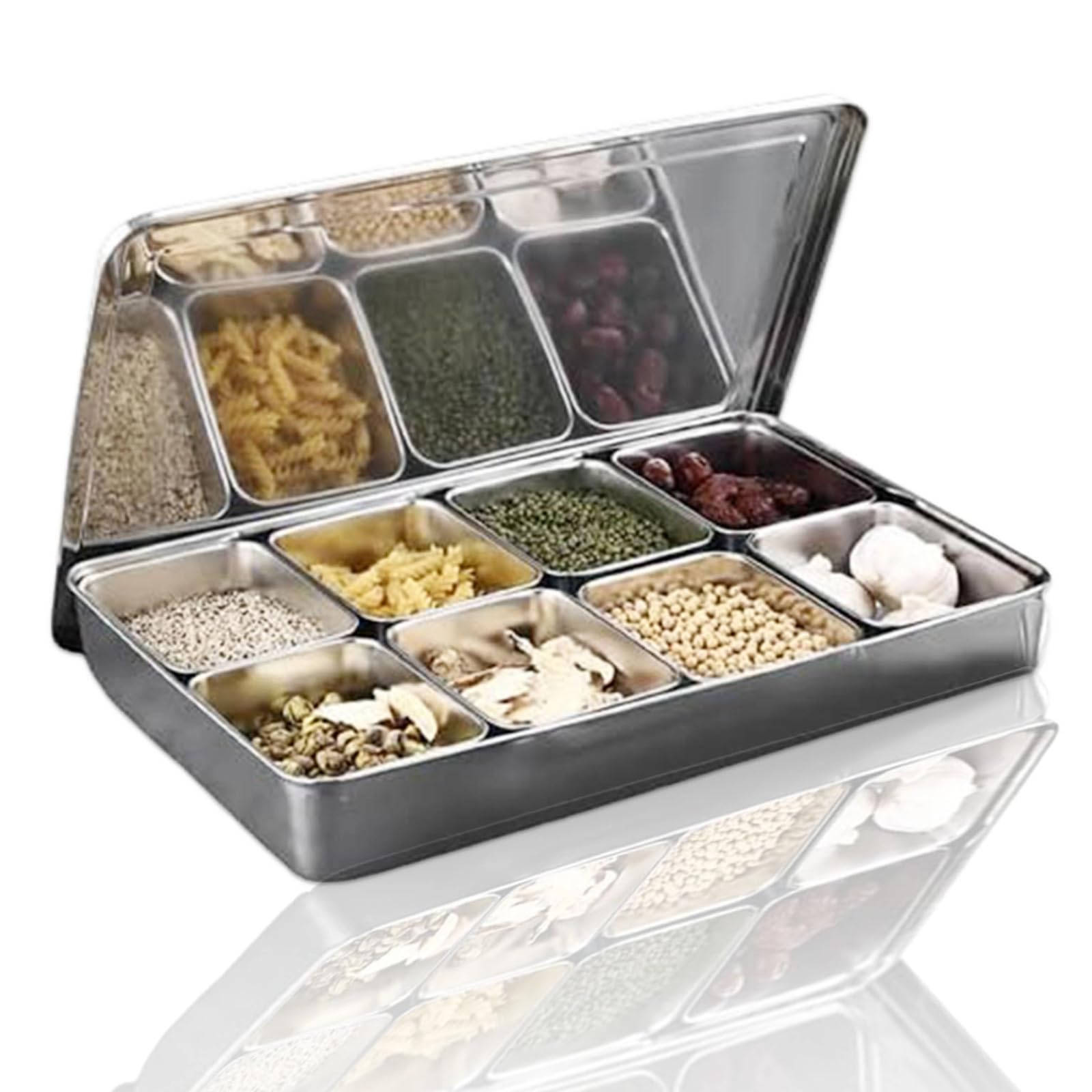 Amazon.com: VINGVO Spice Box, 8 Grids Aluminium Alloy Condiment ...