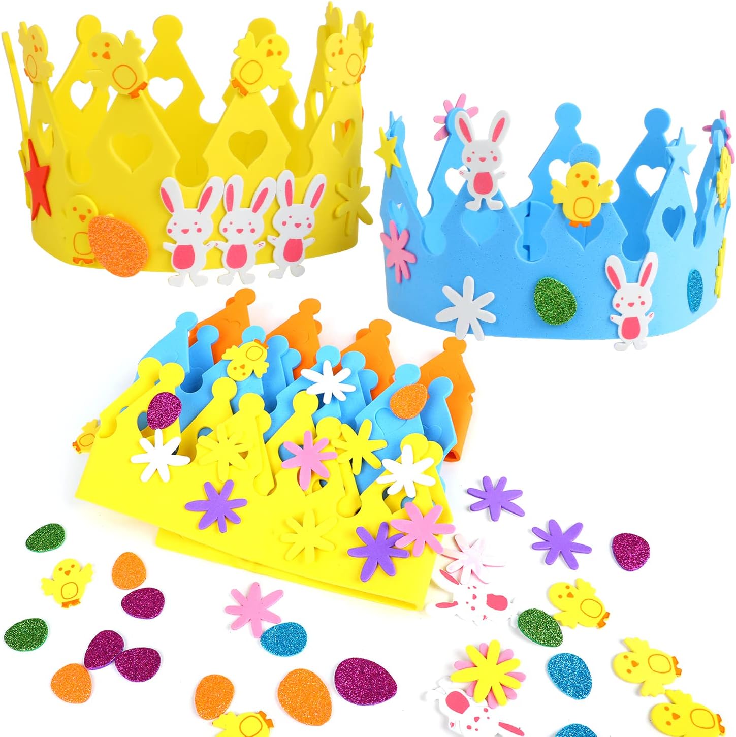 VEYLIN Easter Crown Kits, Easter Bonnet Kit for Kids DIY with Easter ...