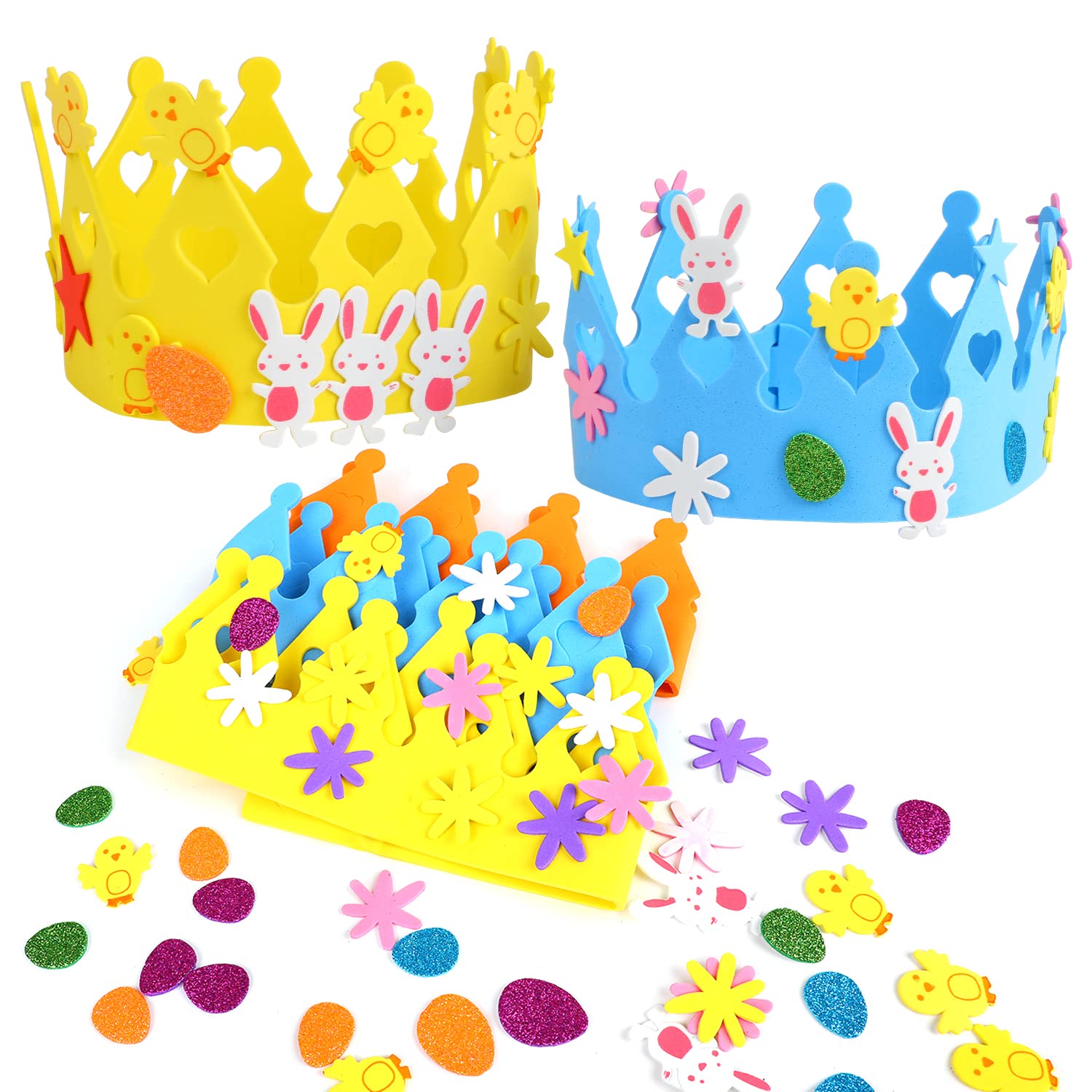 VEYLIN Easter Crown Kits, Easter Bonnet Kit for Kids DIY with Easter ...