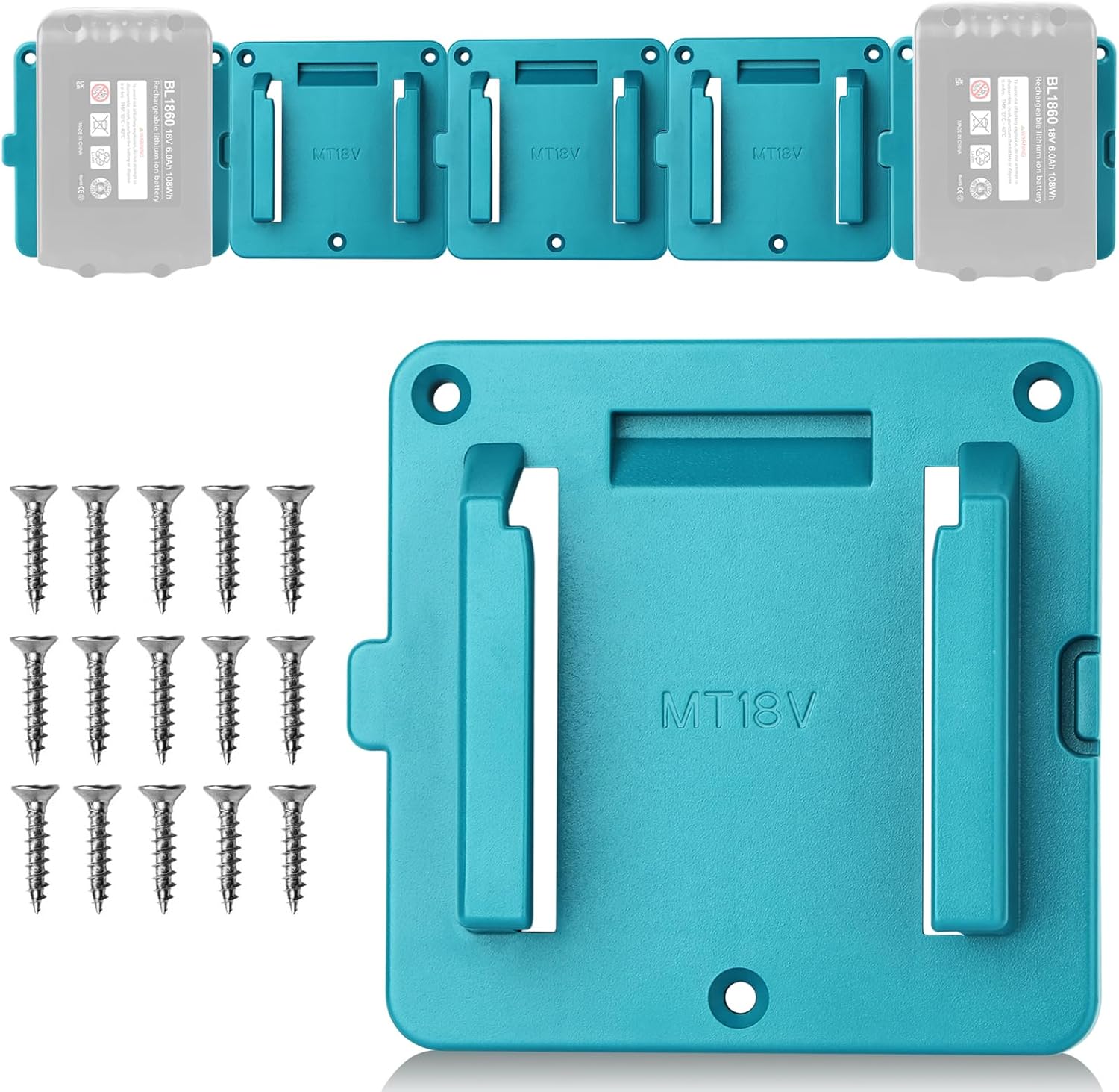 Amazon.com: TenHutt 5Packs Battery Holders for 18V Battery Holder Wall ...
