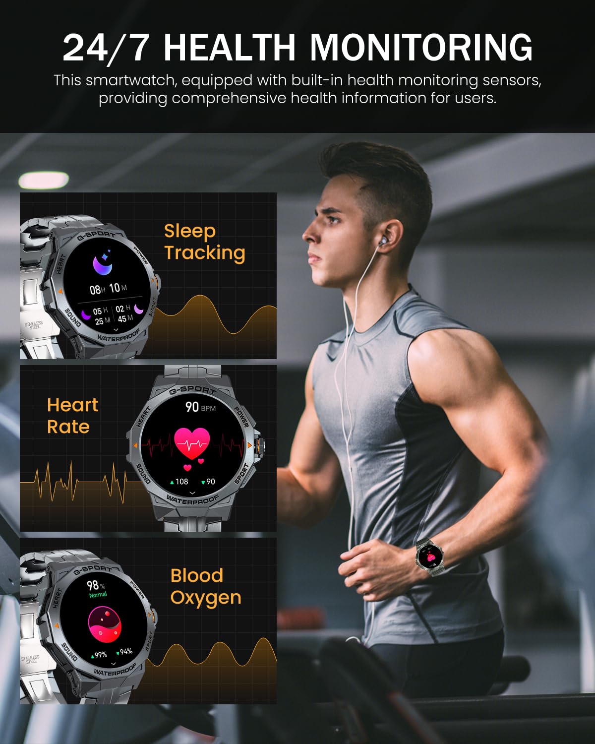 Snapklik.com : PODOEIL Military Smart Watch For Men