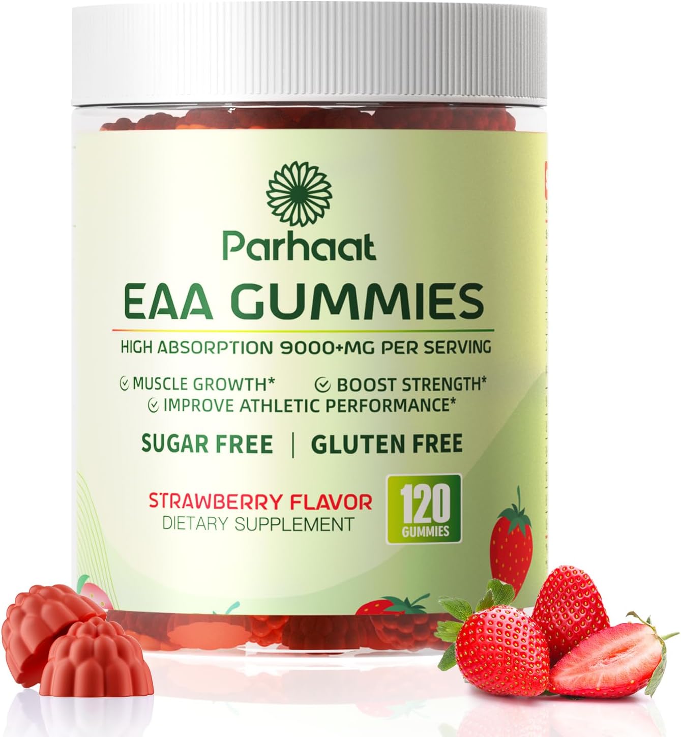 Amazon.com: Parhaat EAA Gummies 120 Gummies (Strawberry), Essential ...