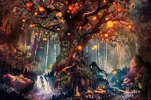 Amazon.com: Fantasy Magic Tree Birch Stream Magic Forest Wooden Jigsaw ...