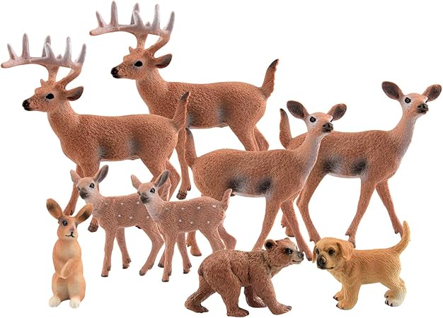 Amazon.com: TUPARKA 9Pcs Forest Animals Set, Miniature Figures Woodland ...