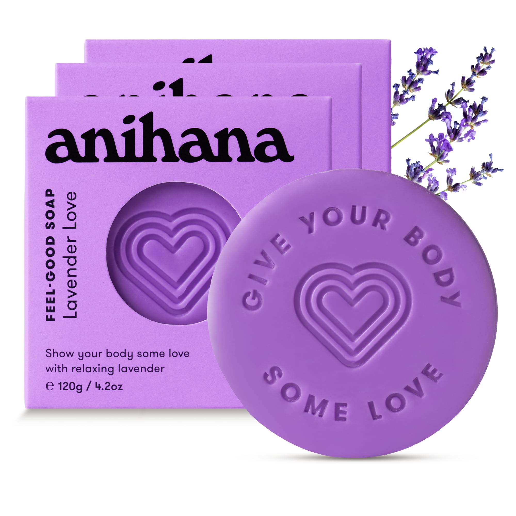 Amazon.com : ANIHANA Feel-Good Soap 3 Pack with Coconut Oil and Shea ...