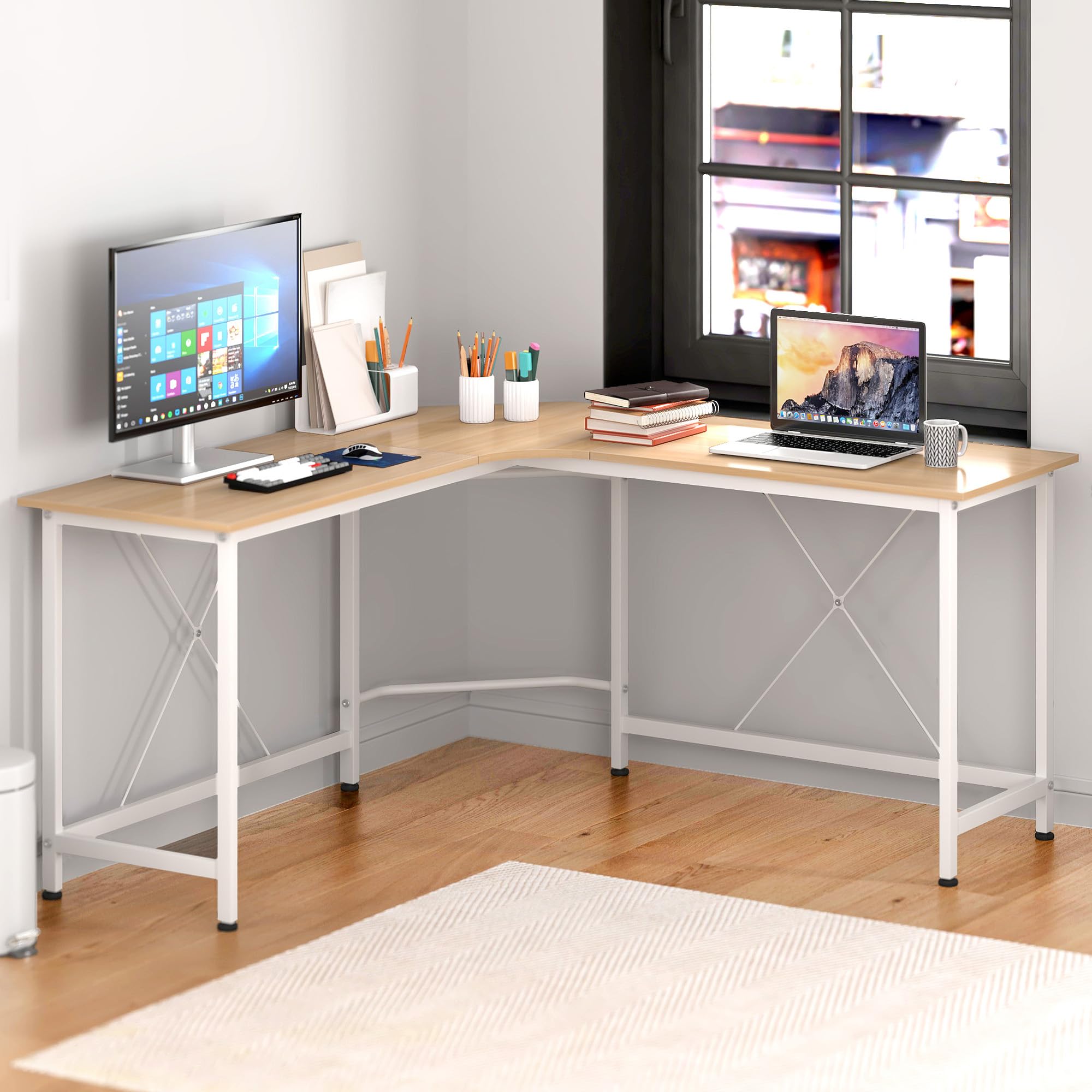 L Shaped Desk Maple Maple L Shaped Corner Desk Left Or Right Handed