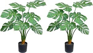 Amazon.com: Chantoo 3FT Artificial Monstera Deliciosa Tree Artificial ...