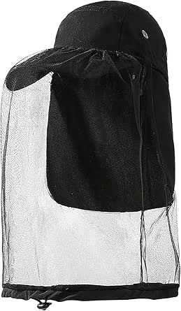 Amazon.com: Mens Mosquito Net Hat Wide Brim Sun Protection Safari Cap ...