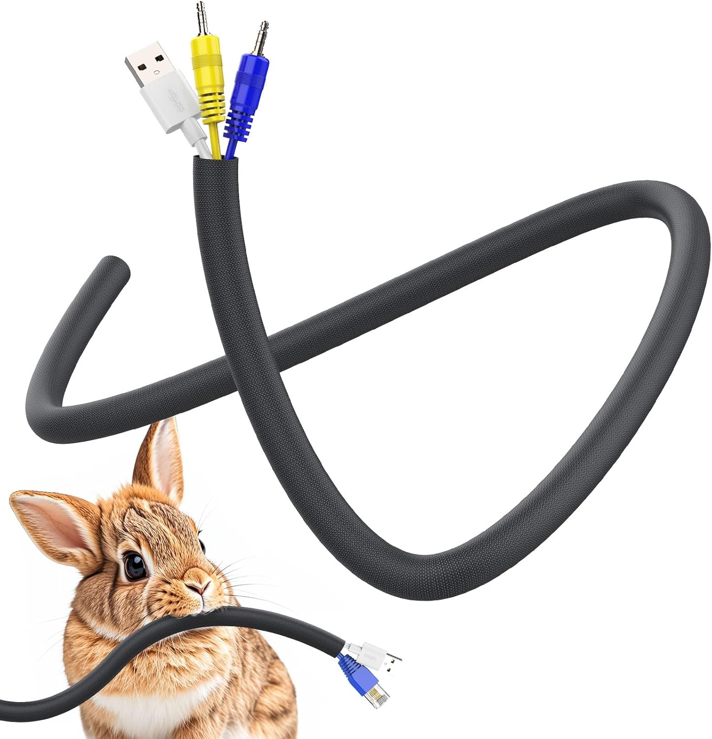 Amazon.com: UOMTFAI Cord Protector from Pets No Chew, 3/8” 10ft ...