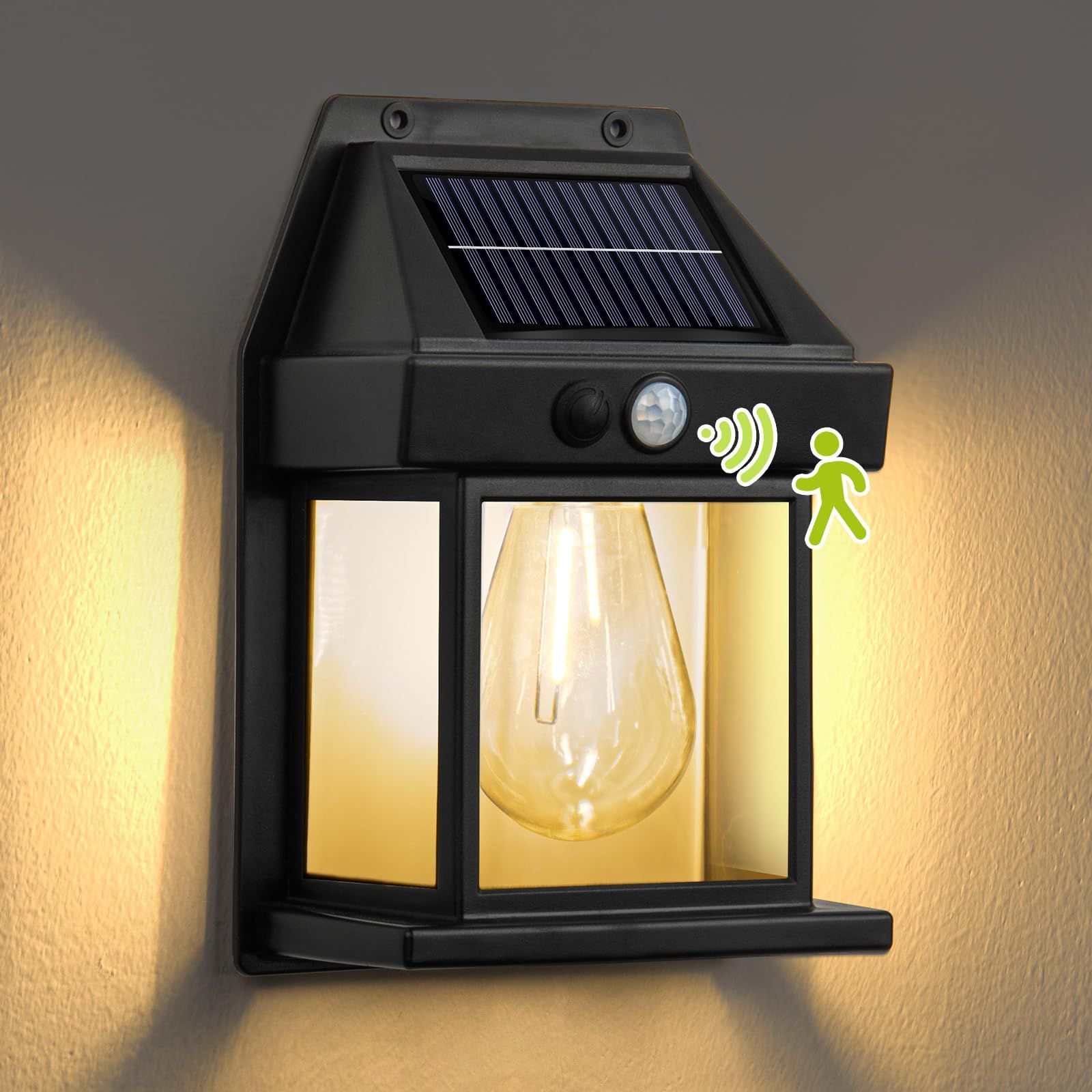 OOTDAY Solar Wall Light, LED IP65 Waterproof, 2 Modes Outdoor Light for ...