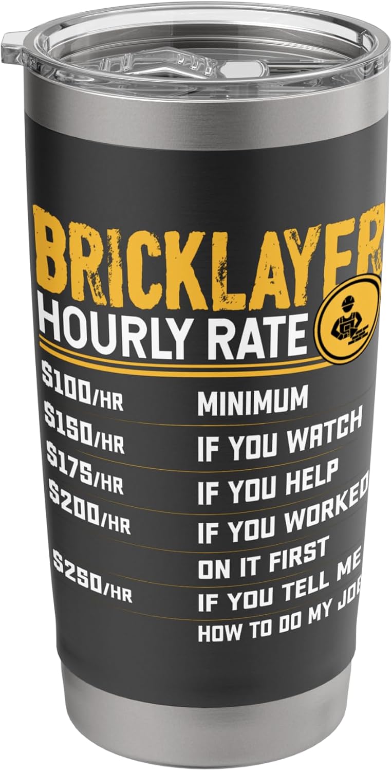 Amazon.com | Funny Bricklayer Hourly Rate - Construction Builder ...