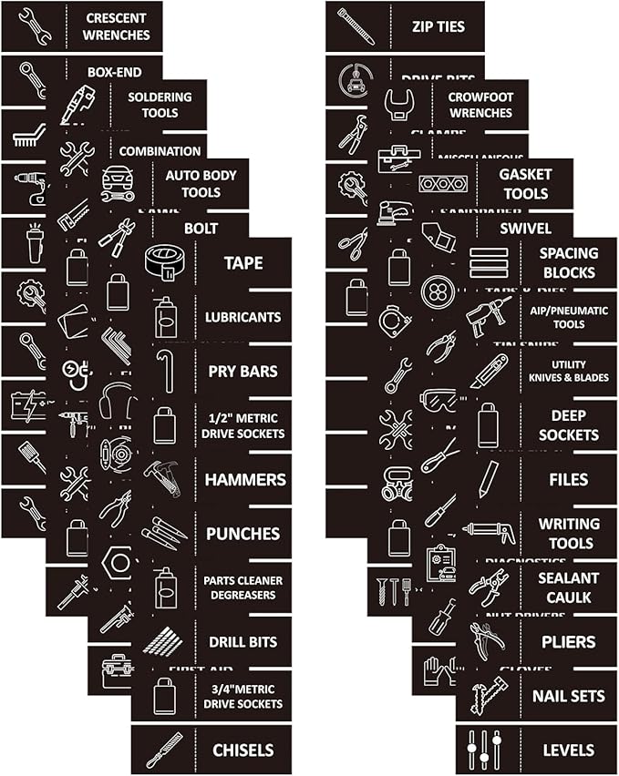 Amazon.com: 80pcs Toolbox Organization Magnetic Labels, Large Toolbox ...