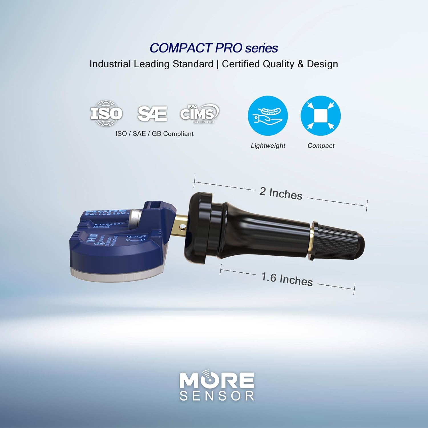 Sensor de presión de neumáticos MORESENSOR Compact PRO Series 433MHz TPMS Preprogramado para ...