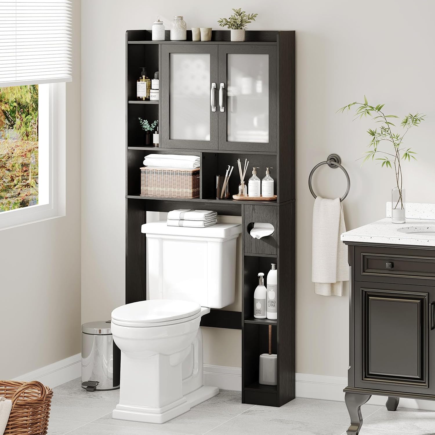 Amazon.com: Over The Toilet Storage Cabinet, Farmhouse Storage Cabinet ...