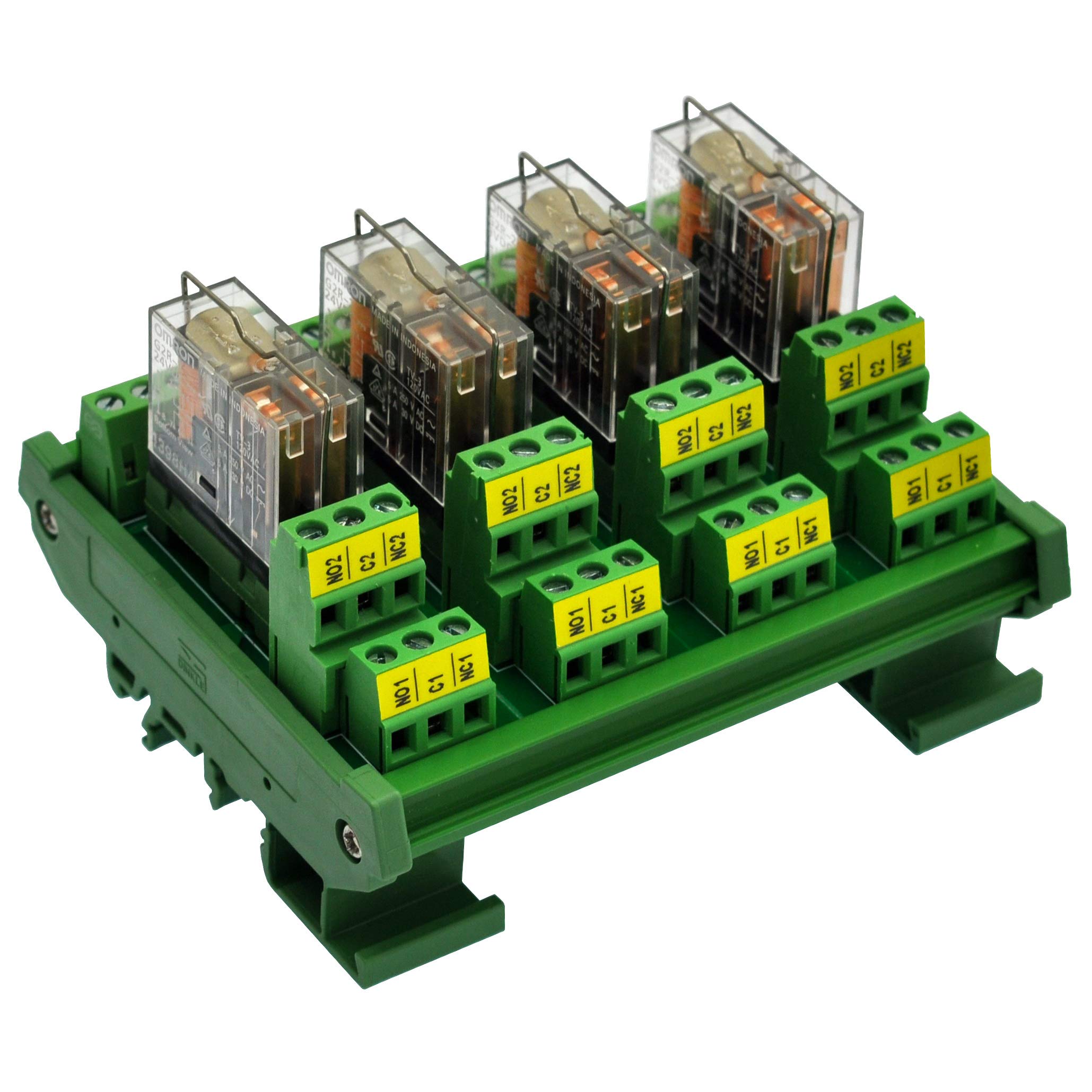Snapklik.com : DIN Rail Mount AC/DC Control DPDT 5Amp Pluggable Power ...