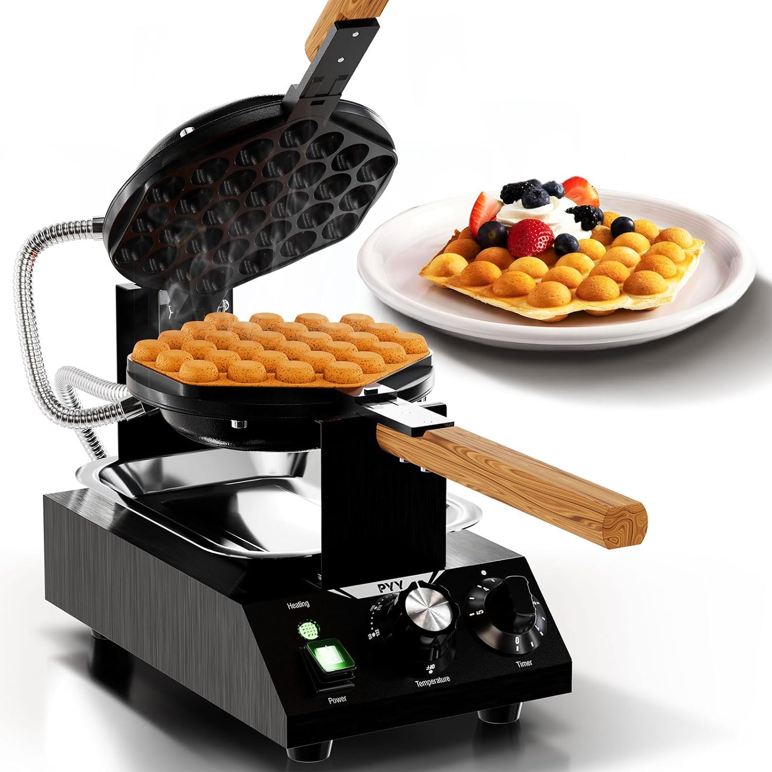 Amazon.com: PYY Bubble Waffle Maker - Commercial Egg Puff Waffle Iron ...
