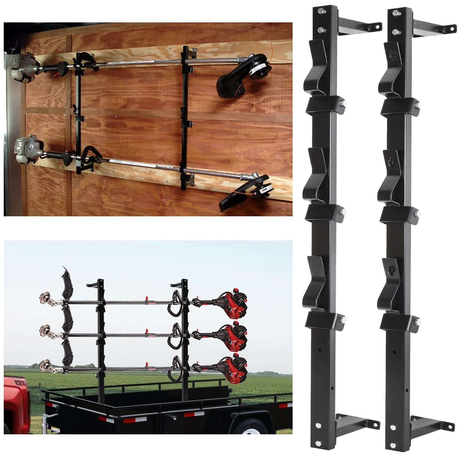 Snapklik.com : LITBM Trimmer Rack, 3 Place Heavy Duty Steel Weedeater Rack