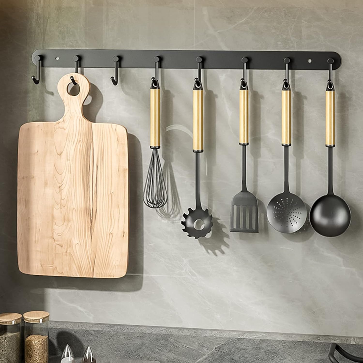 Amazon.com: Wall Mounted Kitchen Utensil Holder Rack, Stainless Steel ...