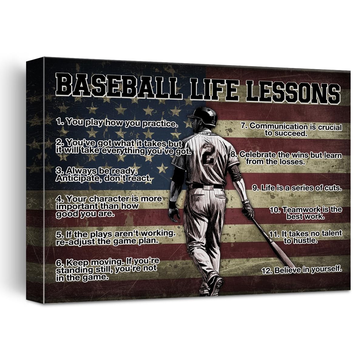 Amazon.com: Baseball Poster Canvas Wall Art for Living Room Bedroom ...