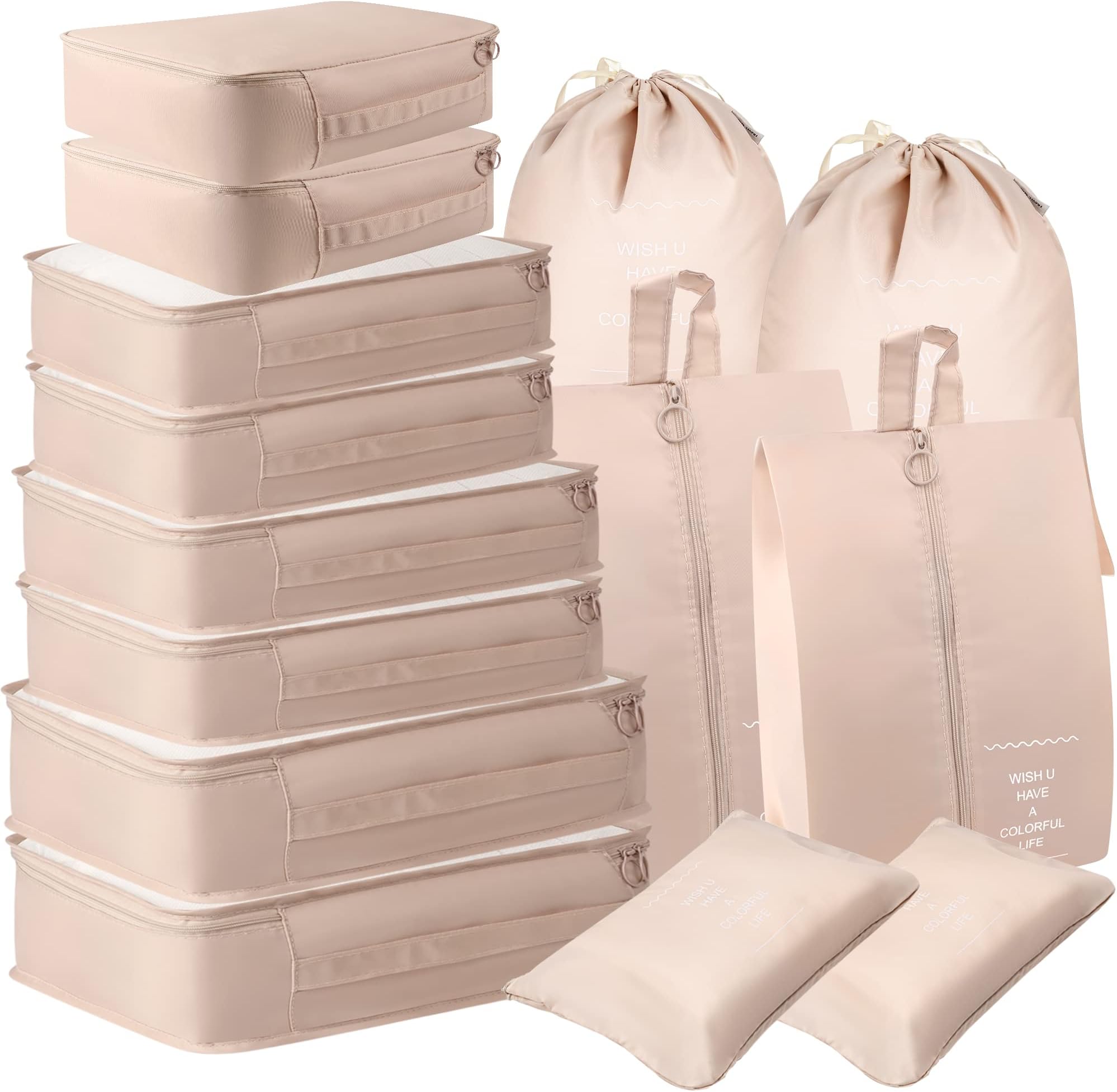 Amazon.com: 16 Set Packing Cubes Luggage Organizer Bags Travel ...