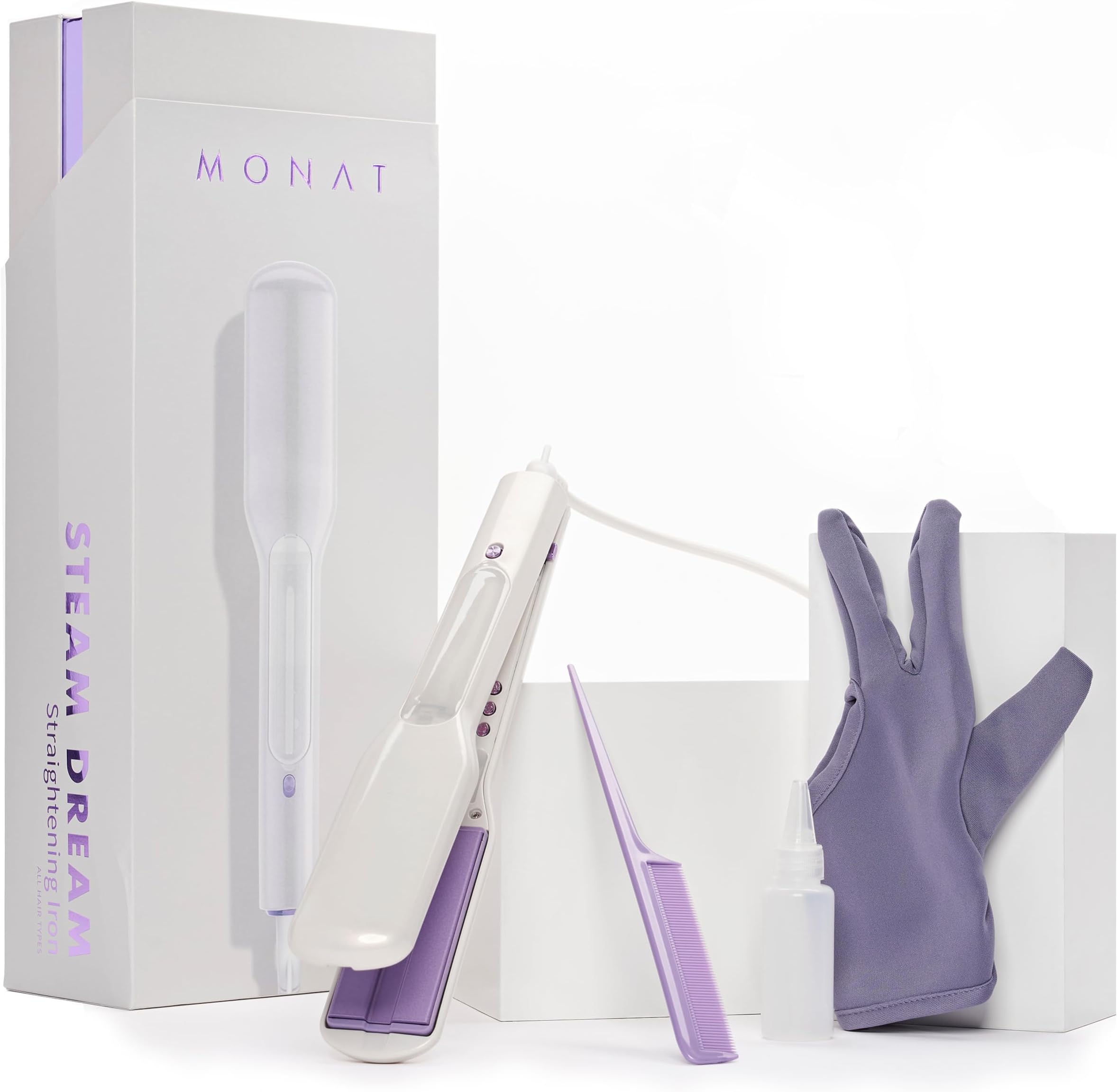 Amazon.com : MONAT Steam Hair Straightener with 1.5in Nano Titanium ...