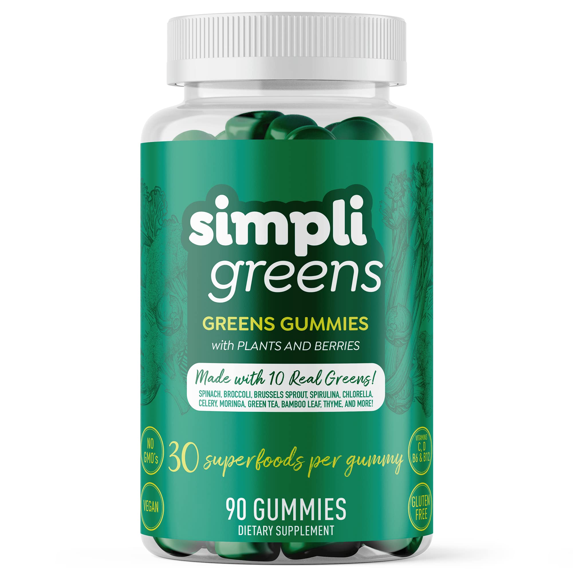Amazon.com: SIMPLI GREENS Gummies Supplement Vegan-Friendly Gummy ...
