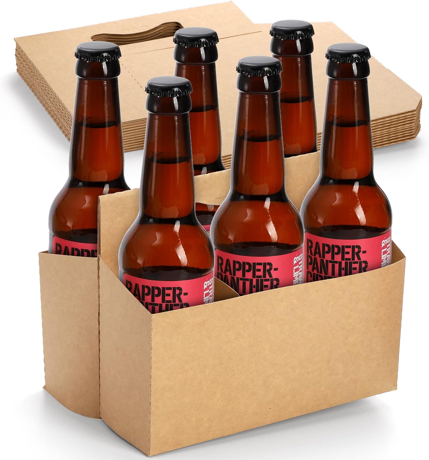 Amazon.com: Okllen 20 pack Kraft Cardboard Bottle Holder for 6 Bottles ...