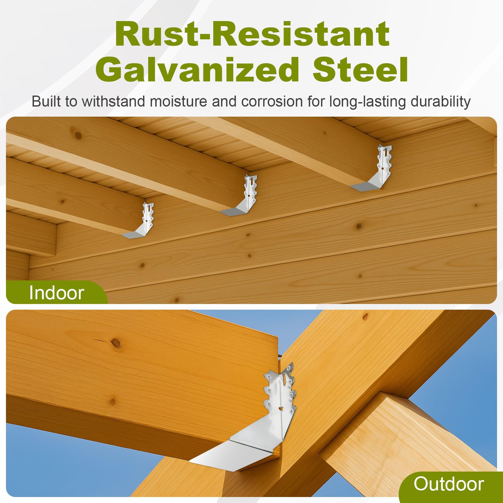 Snapklik.com : 25 Pcs 2x8 Face Mount Joist Hangers, 20 Gauge Galvanized ...