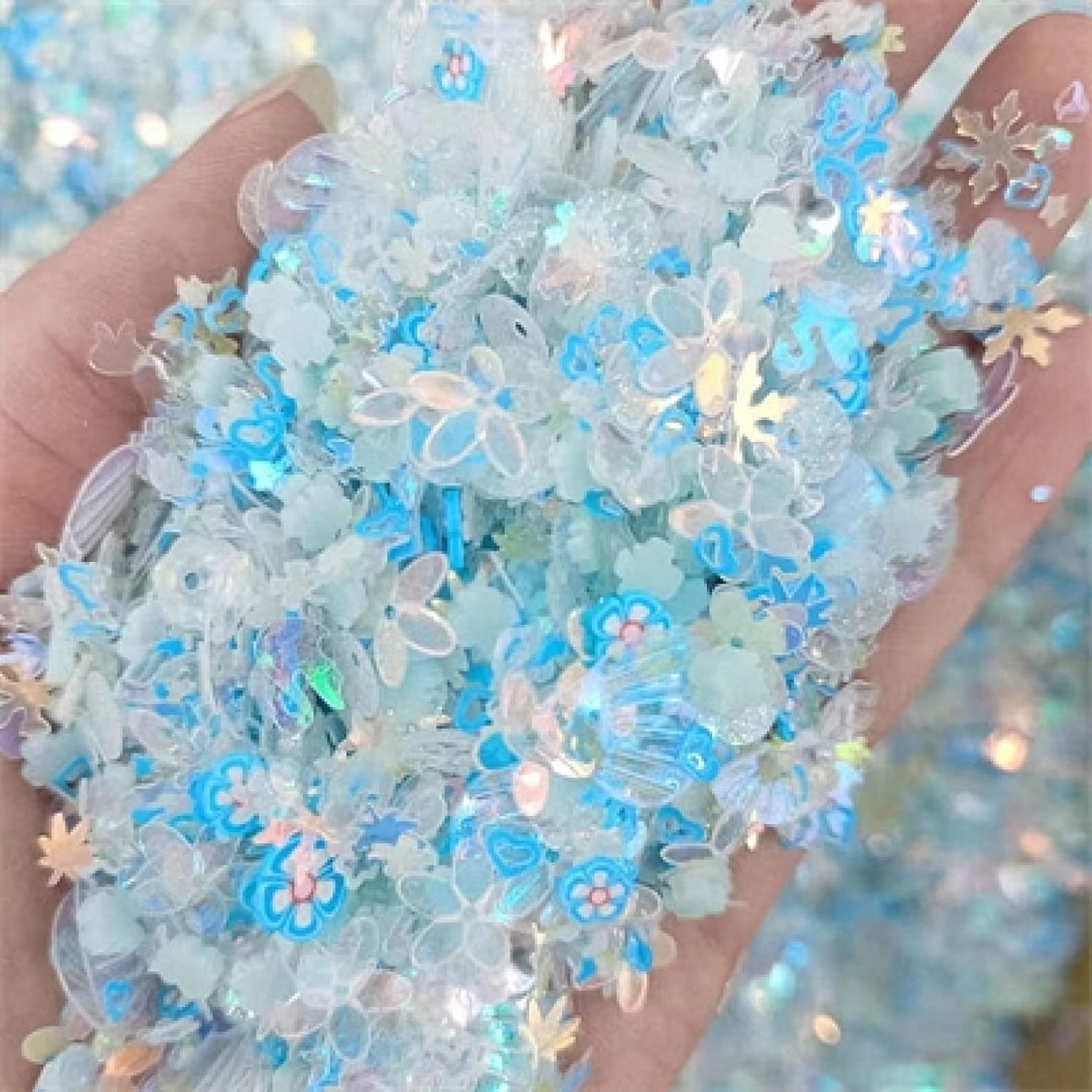 Amazon.com: Luminous Neon Glitter Sequin Mixed Star Heart Flower ...