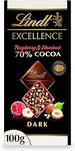Lindt Excellence Passion Raspberry and Hazelnut Dark Chocolate Bar 100g ...