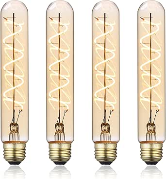 TORCHSTAR LED Vintage Spiral Filament Bulb T10, 4.5W 7.17inch Long ...