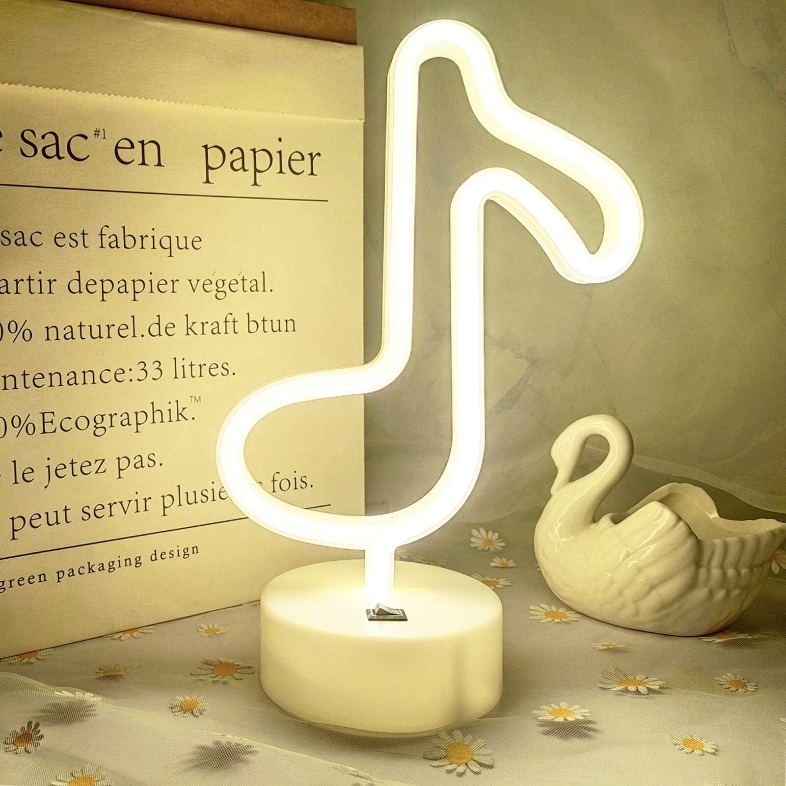 Amazon.com: FXUSLGT 3D Musical Music Note Night Light Remote Control ...