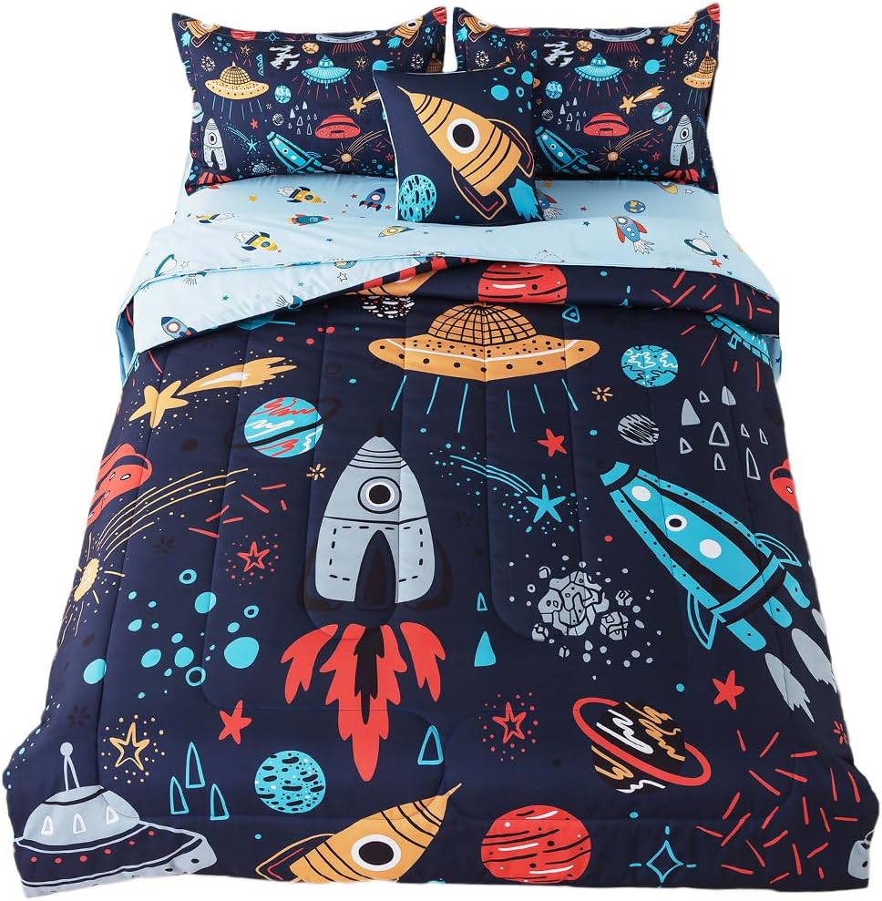 Amazon.com: ADASMILE A & S Kids Space Comforter Set 6 Pieces Space ...