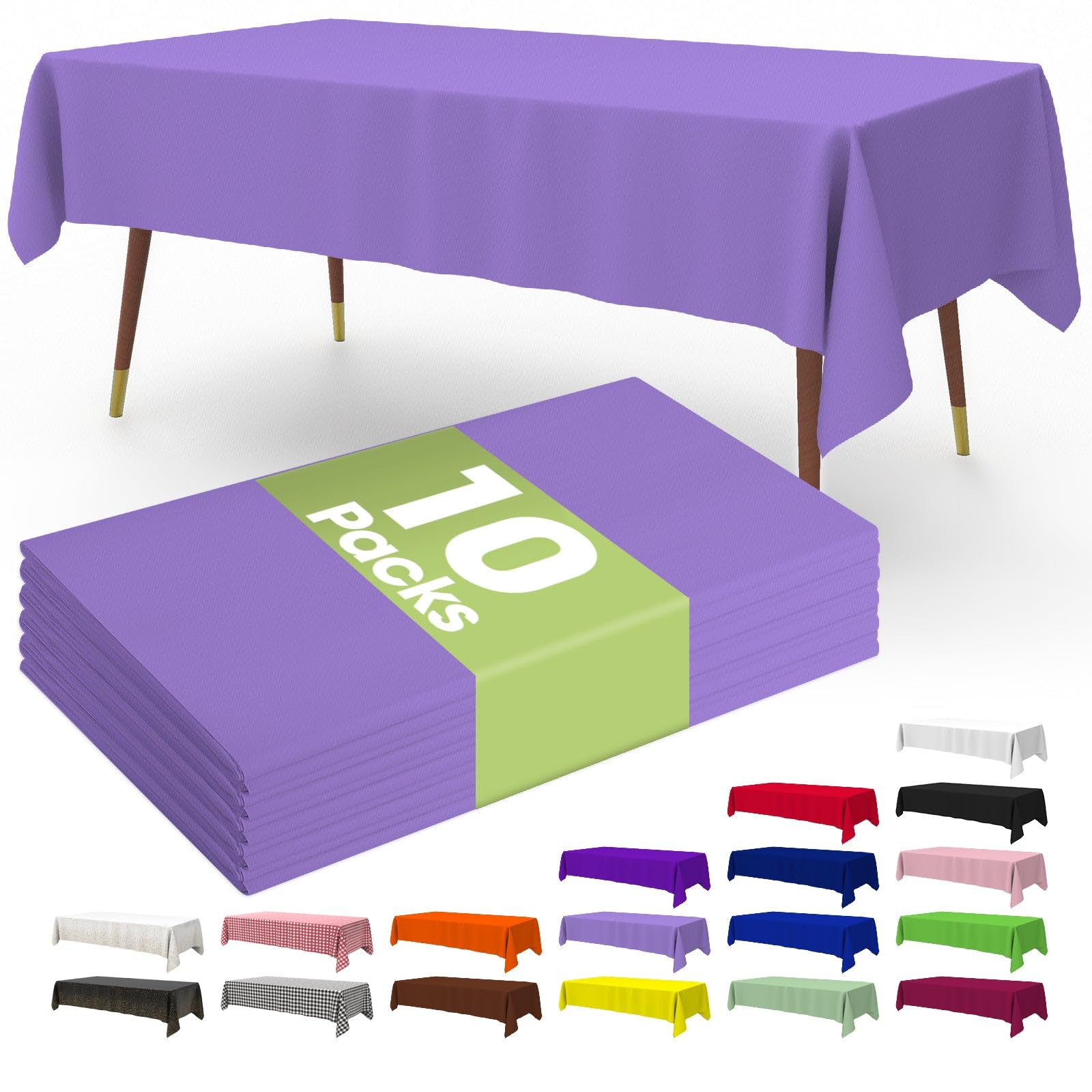 Amazon.com: Pureegg Premium Disposable Table Cloth - 10 Pack, 54 x 108 ...