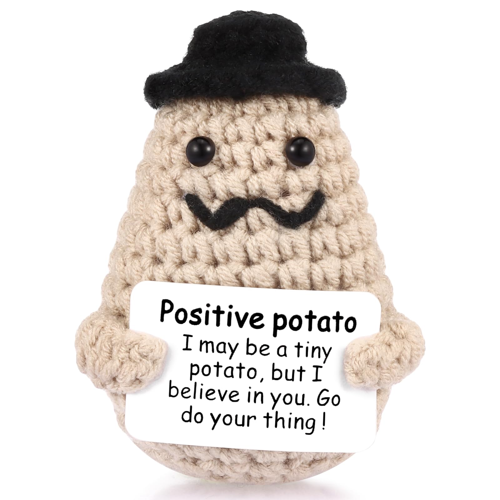 Amazon.com: Draupnir Positive Potato, 3 inch Mini Funny Knitted Wool ...