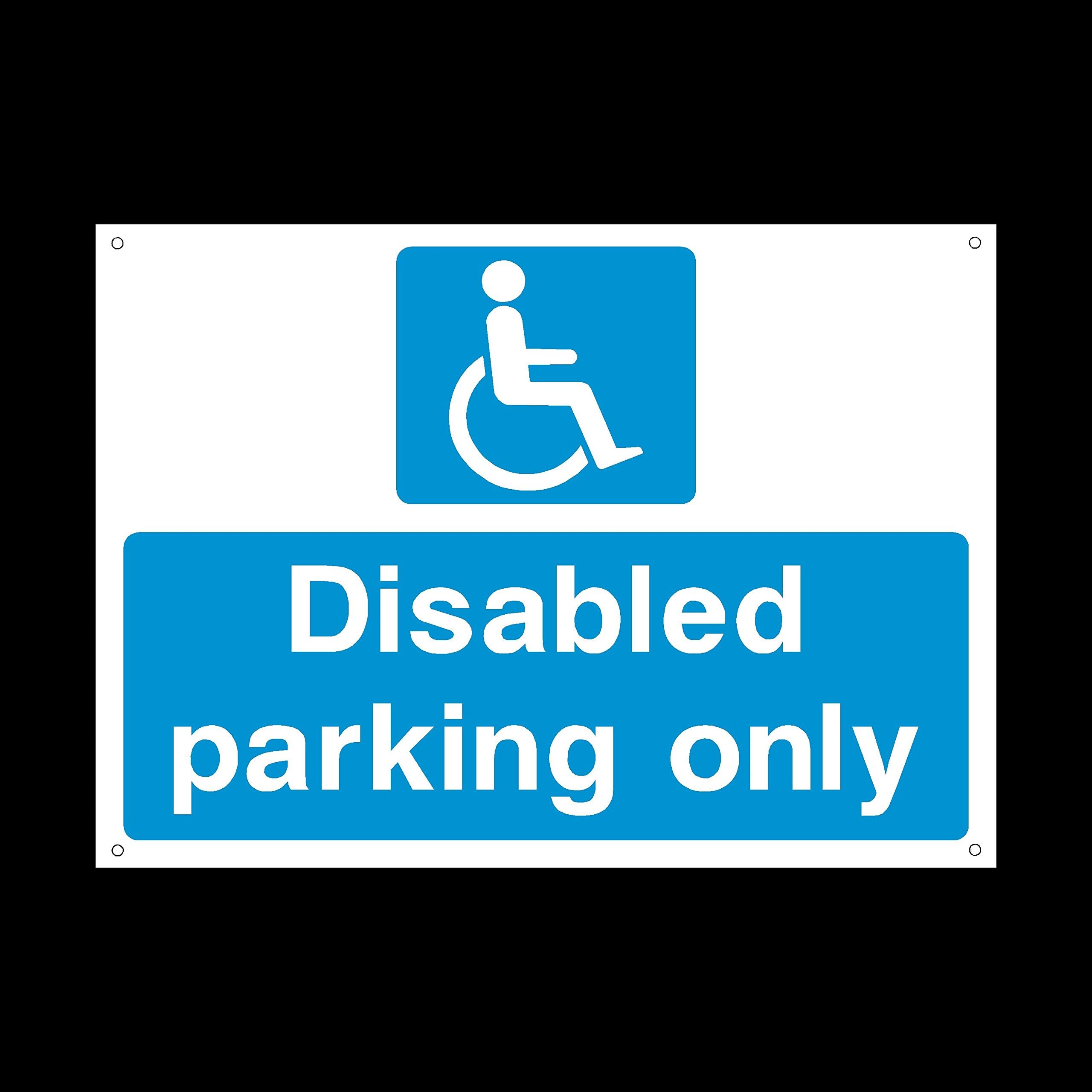 Disabled Parking Only Sign 300mm x 200mm rigid 3mm sign : Amazon.co.uk ...