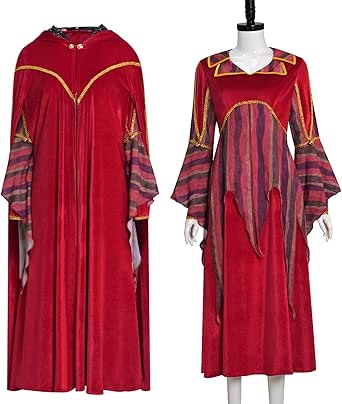 Amazon.com: Paroiluse Womens Aggie Cromwell Cosplay Costume Red Long ...