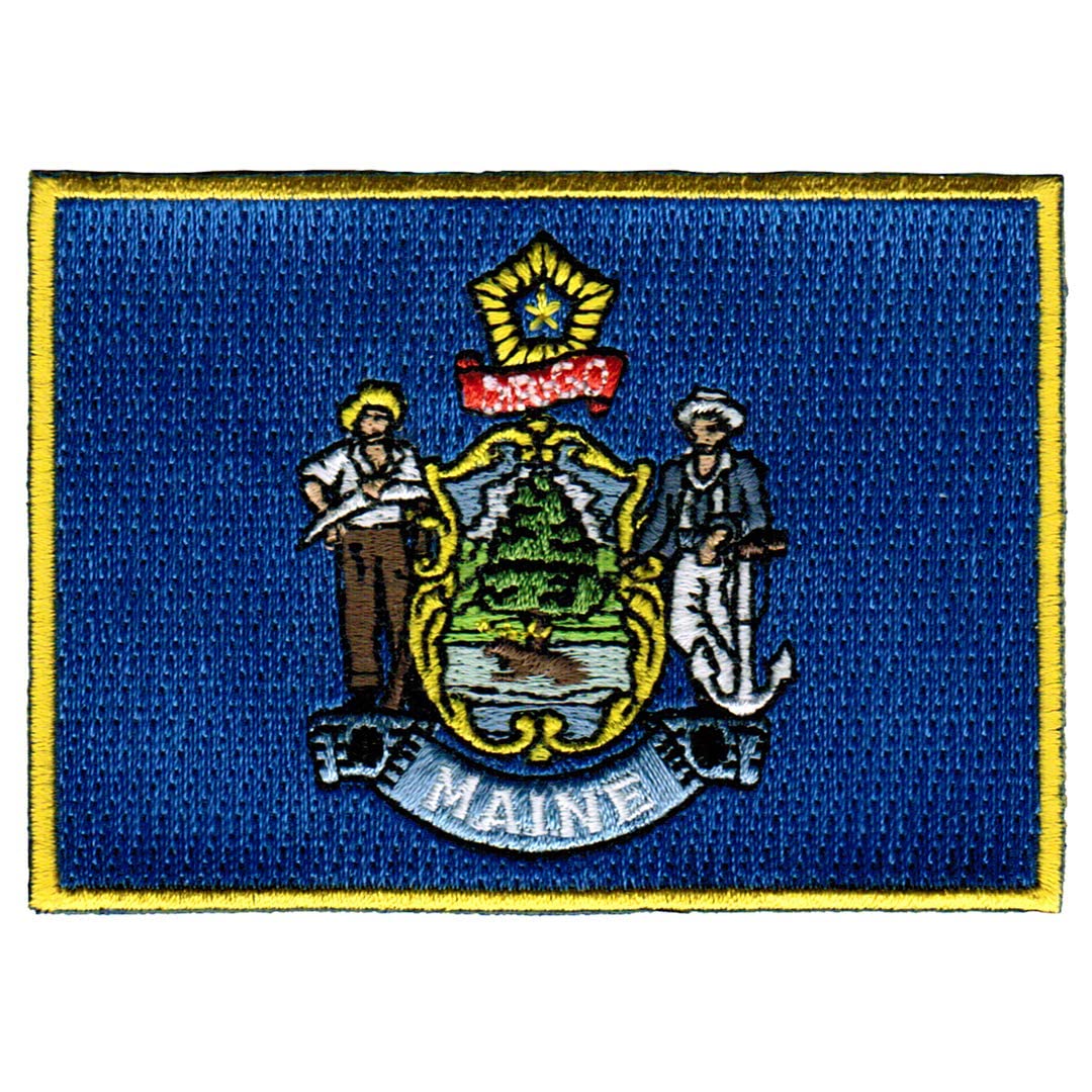Amazon.com: Maine State Flag Embroidered Patch VELCRO®-brand fasteners ...
