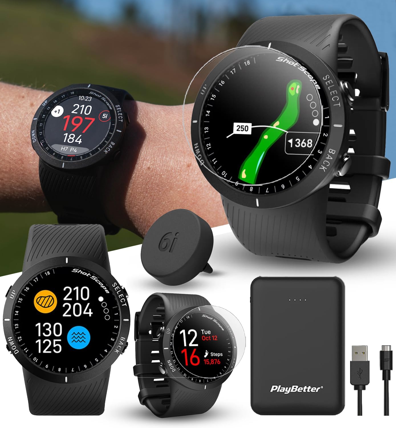 Amazon.com: Shot Scope V5 Golf GPS Watch Bundle - Automatic Performance ...
