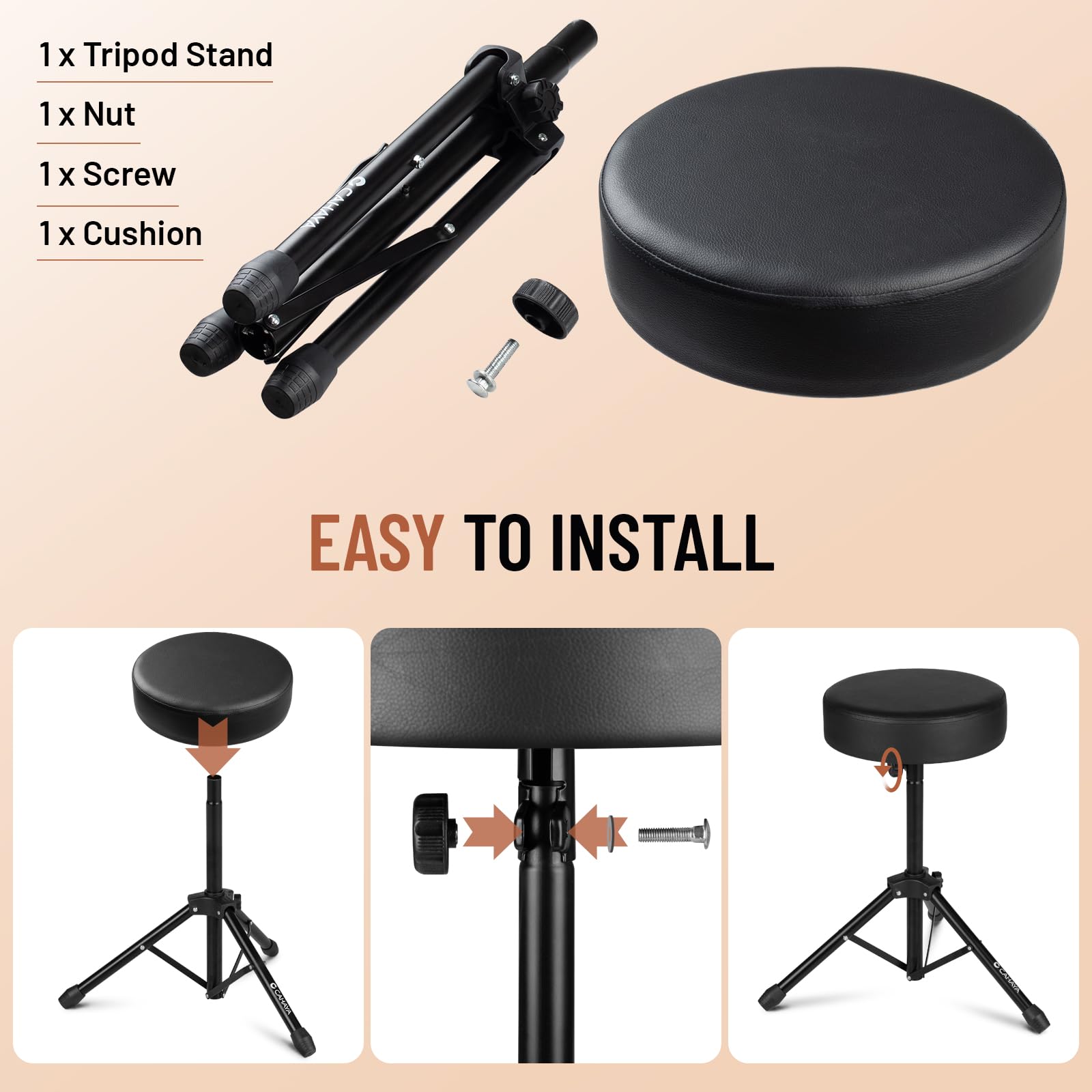 CAHAYA Drum Throne Adjustable Height Drum Stools Padded Drum Seat ...