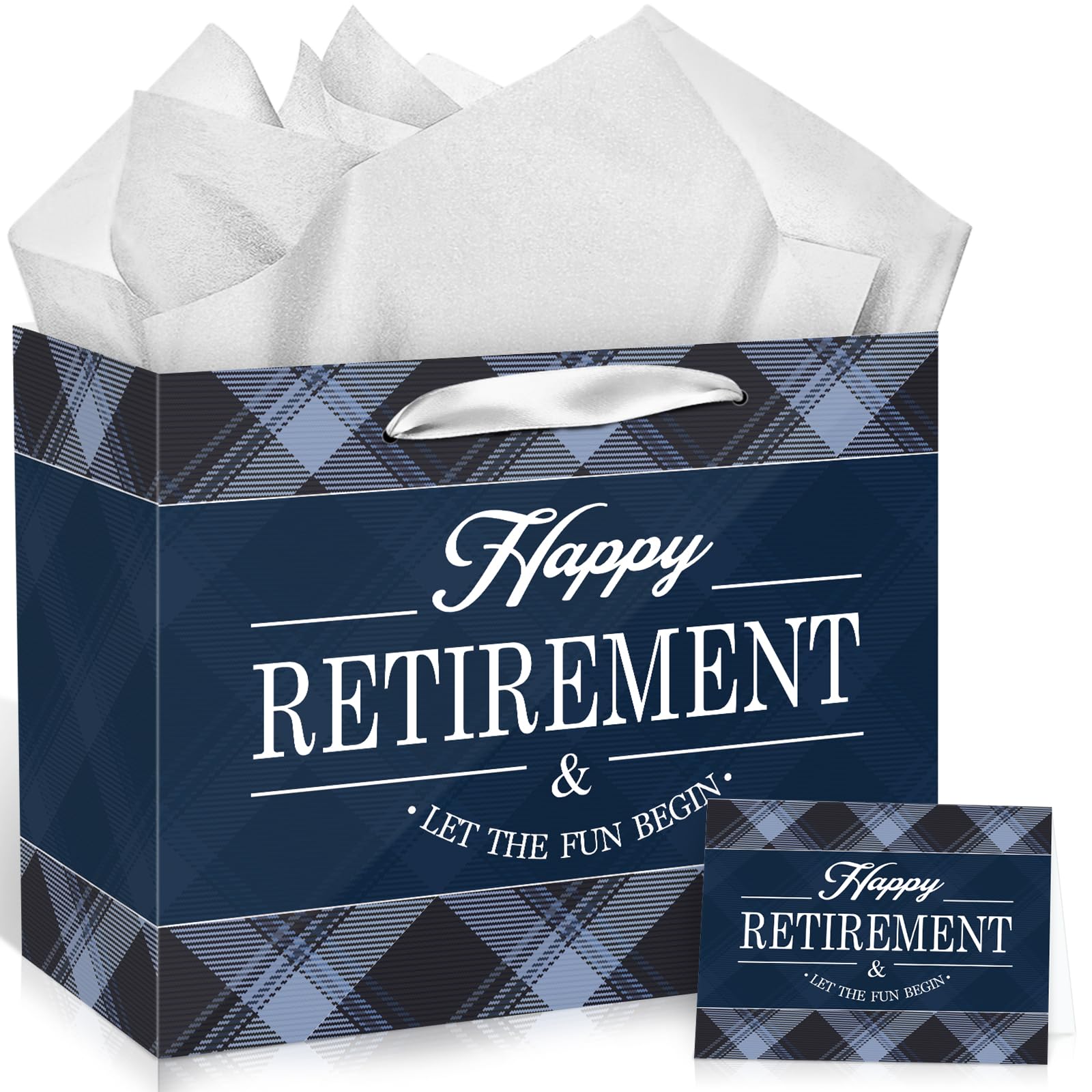Amazon.com: Retirement Gift Bag for Men Blue Happy Retirement Gifts ...