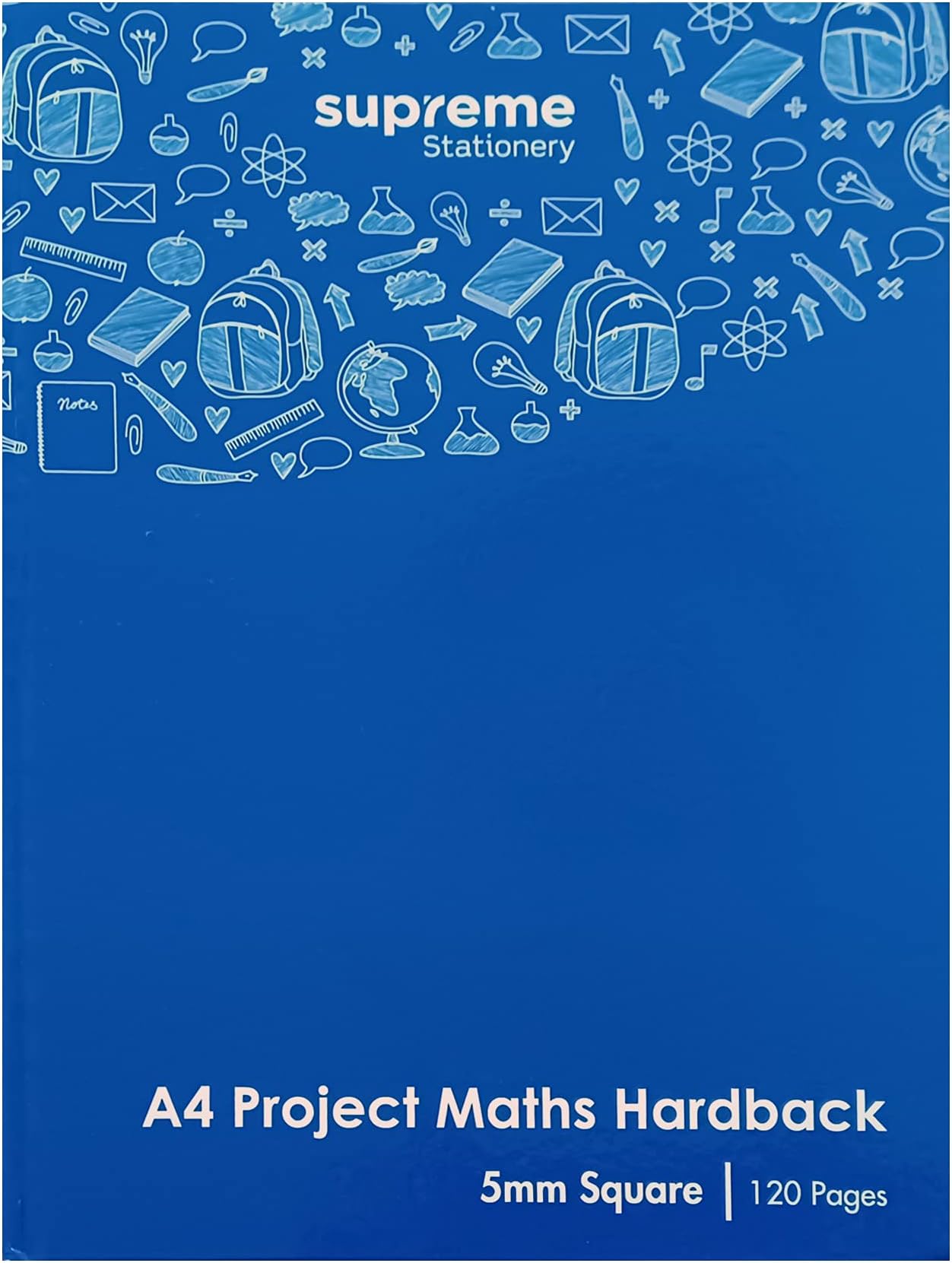 A4 Hardback Maths Book 5mm Squares Exercise Book 120 Pages - 60 Sheets ...