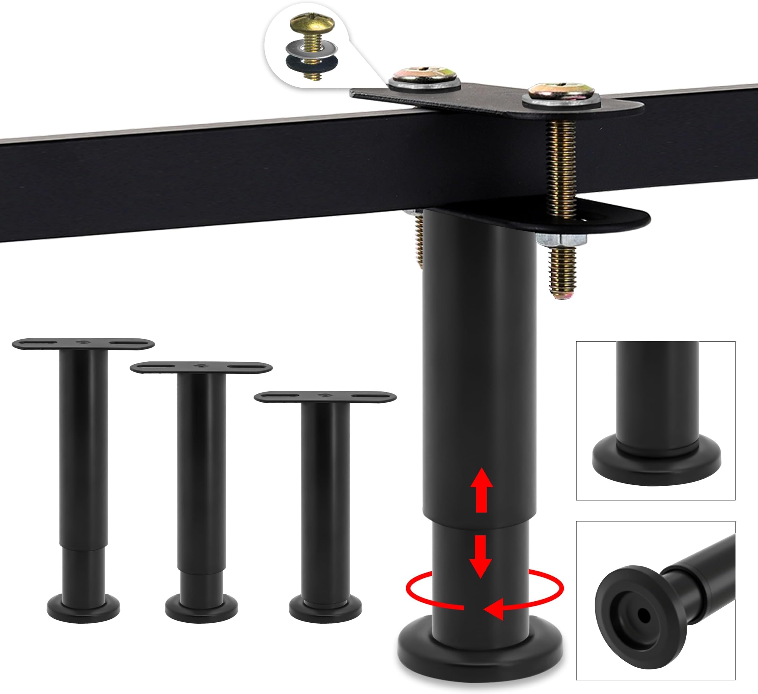 Amazon.com: Wlrrcwdttc Adjustable Height Bed Frame Center Support Legs ...