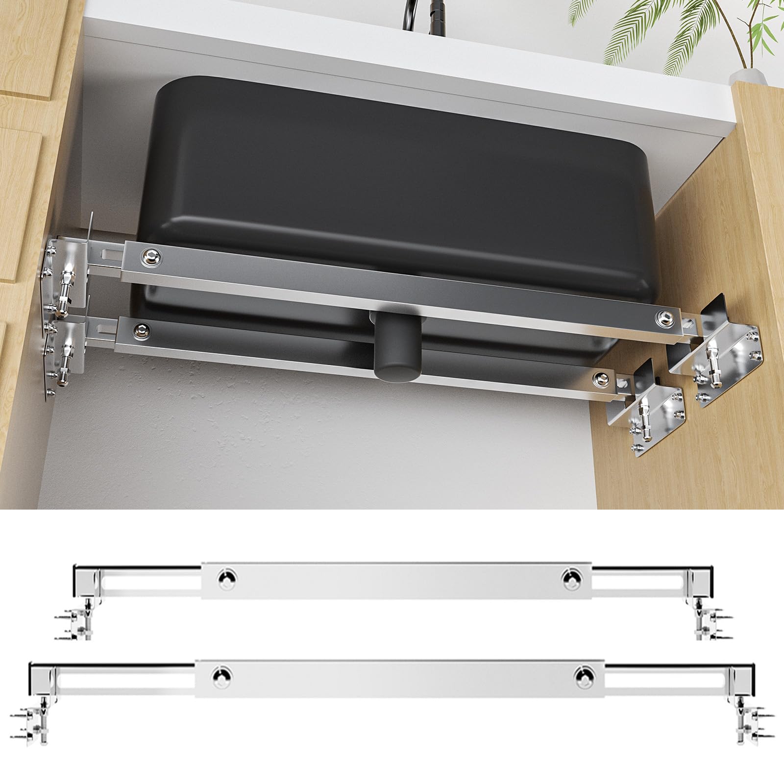 Undermount Sink Supports Brackets,Adjustable Stainless Steel Undermount ...