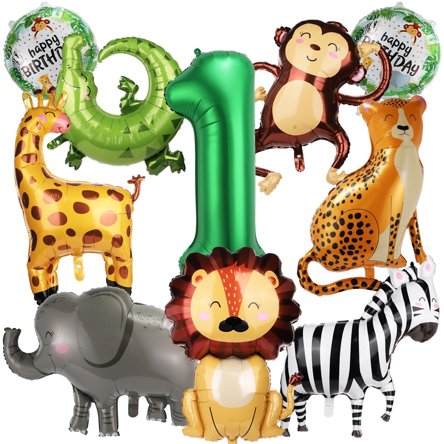 Amazon.com: 10pcs Jungle Safari Animal Balloons, Cute Jungle Theme Zoo ...
