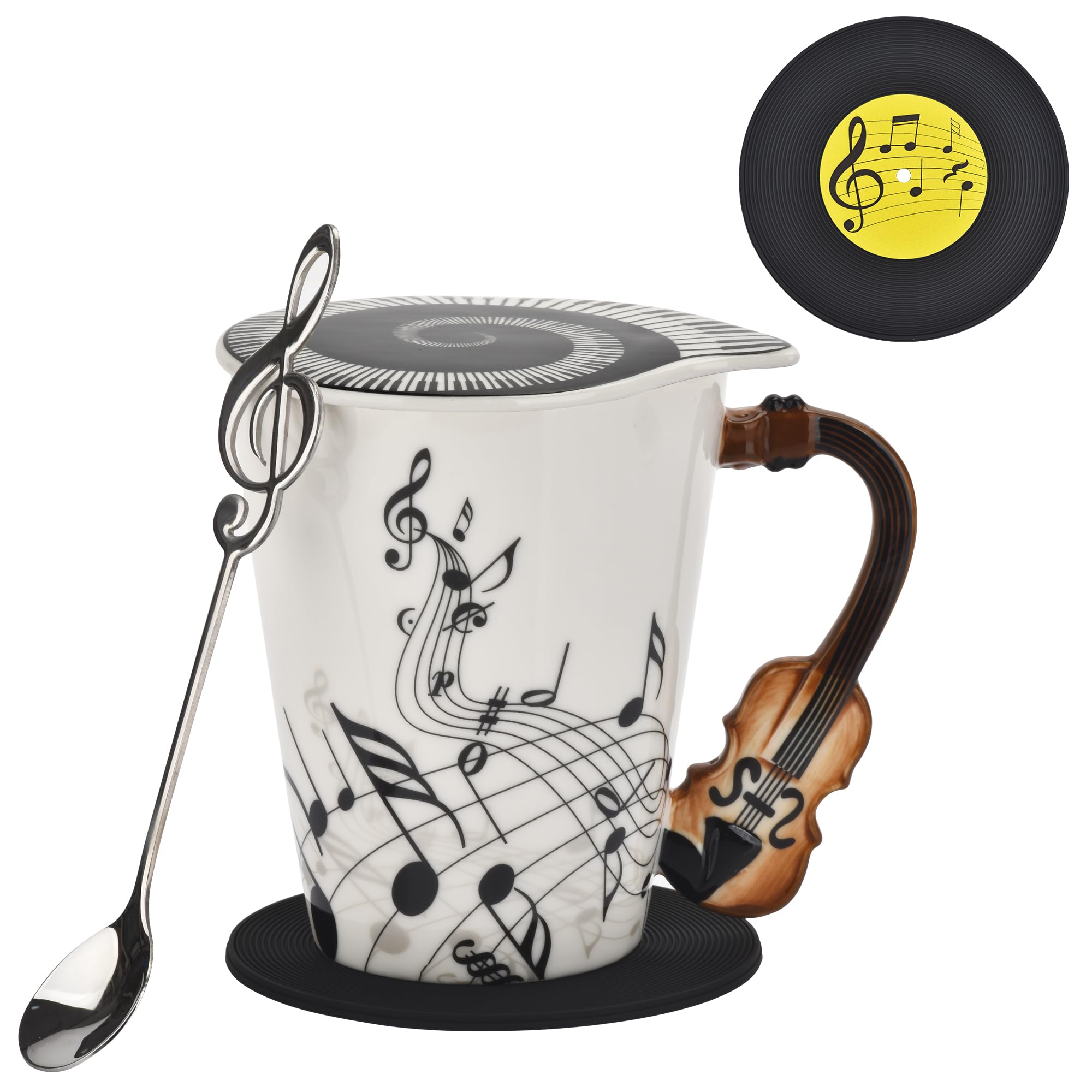 Amazon.com: 12.9 oz Violin Novelty Mug Unique Musical Note Design Tea ...