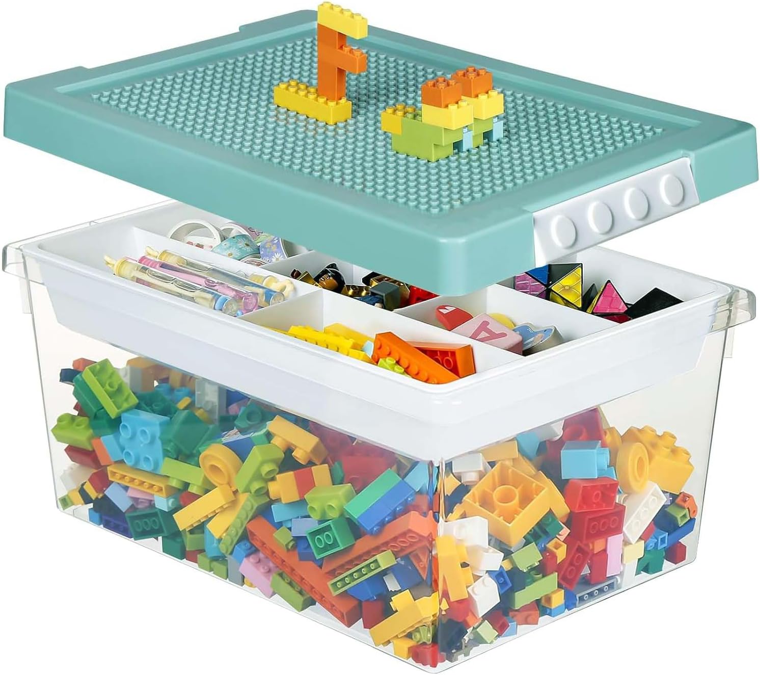 Aolawco Aufbewahrungsboxen für Lego Duplo Bausteine, 3 Etagen ...