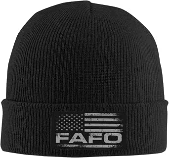 Fafo Beanie Hat F Around Find Out USA Flag Knit Hats Slouchy Skull Cap ...