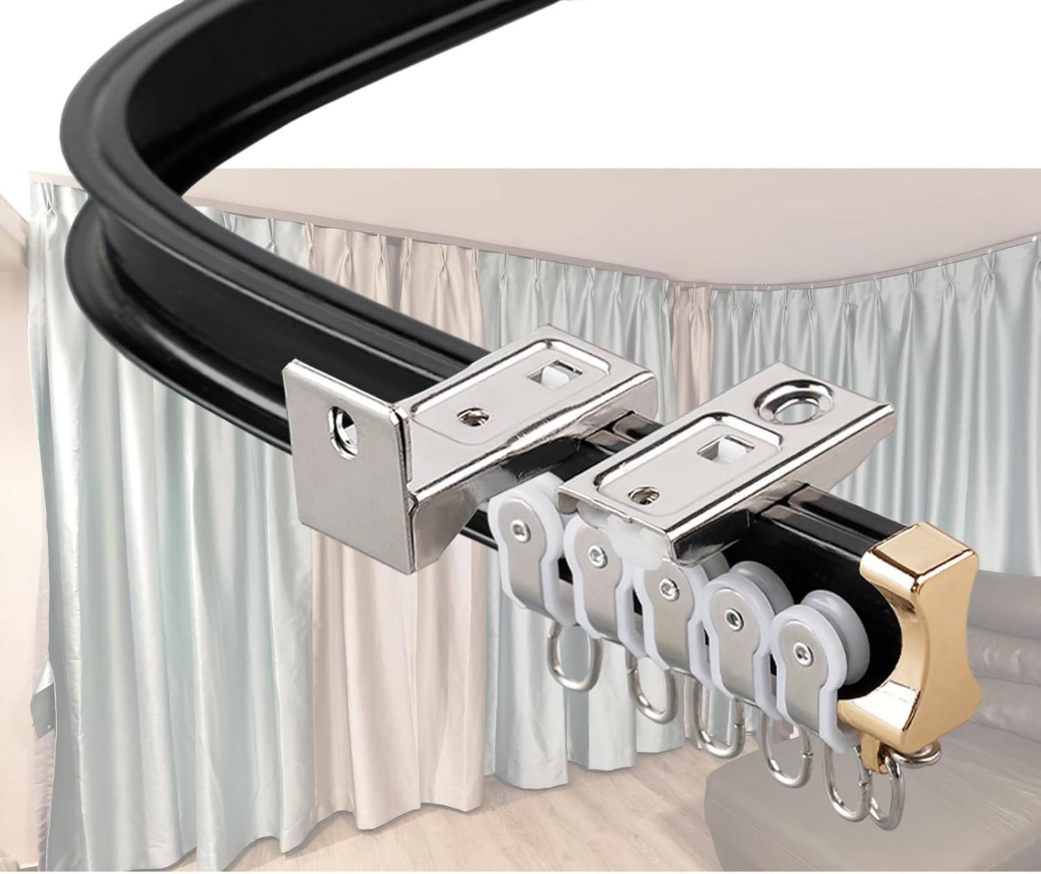 Amazon.com: whalebee Ceiling Track for Curtain, Wall Track Kit ...