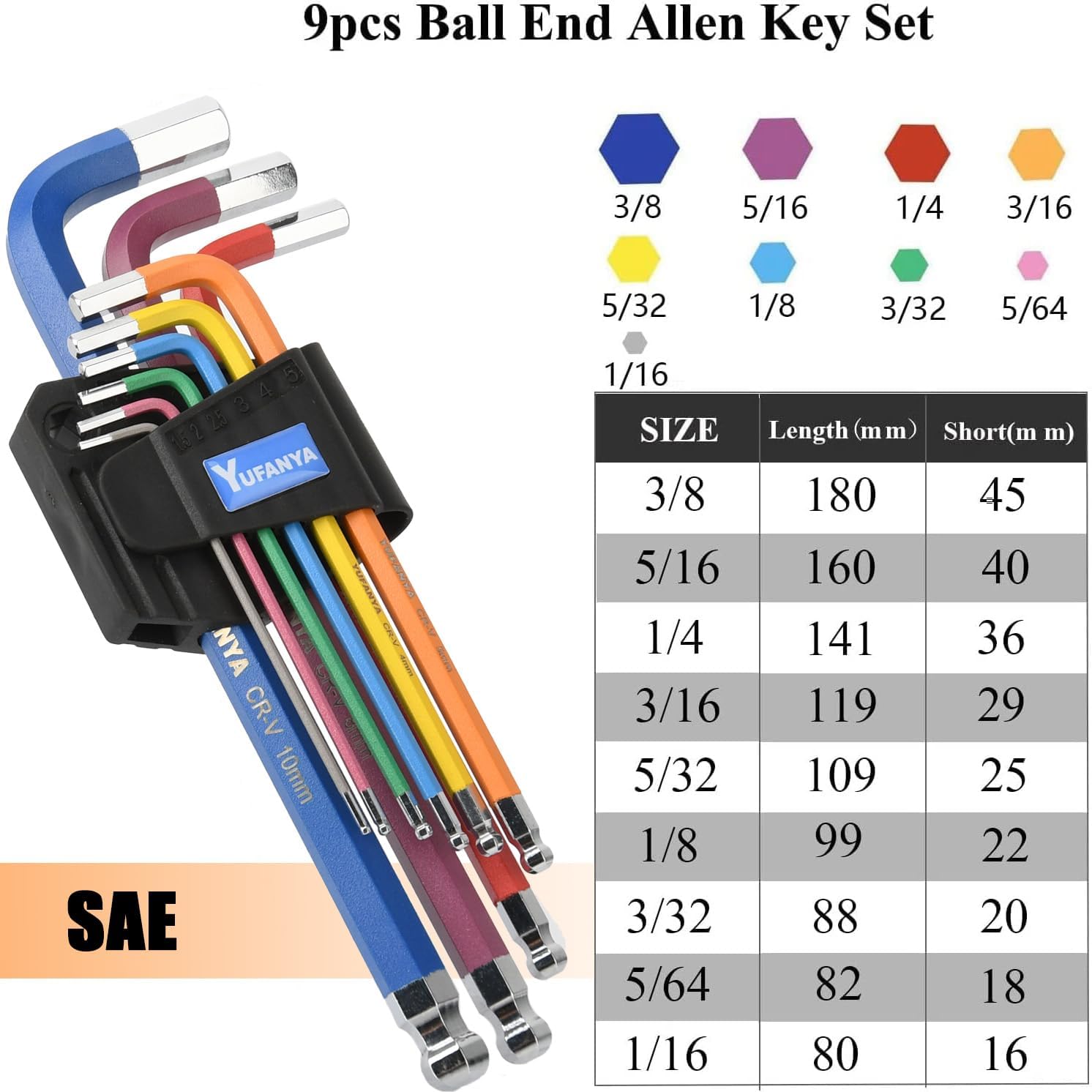 Snapklik.com : 18-Piece Allen Wrenches Sets,Premium Quality SAE/Metric ...